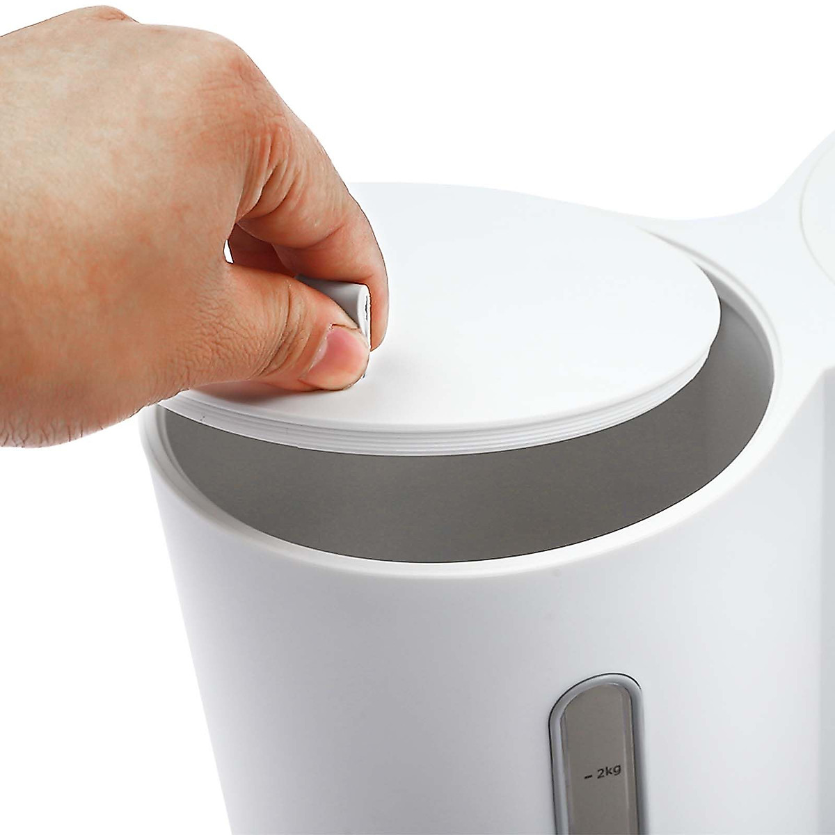 Xuthusman 11.02 lbs Dual Rice Dispenser with Two Measuring Cups, Free-standing Rice Dispenser, PP Dual Rice Storage Container 12 * 5.9 * 14.17in (White+Grey+Clear)