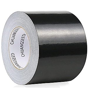 CHUANGSEED Heavy Ducty Black Wide Duct Tape,Industrial Grade 3 inches x 55 Yards (164 ft), Waterproof, Strong, Flexible, No Residue, for Crafts & Home Improvement