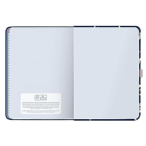 Busy B A5 To Do Diary January to December 2024 - Navy and Gold Floral - Week to View Diary with Notes, Tear-Out Lists & Pockets
