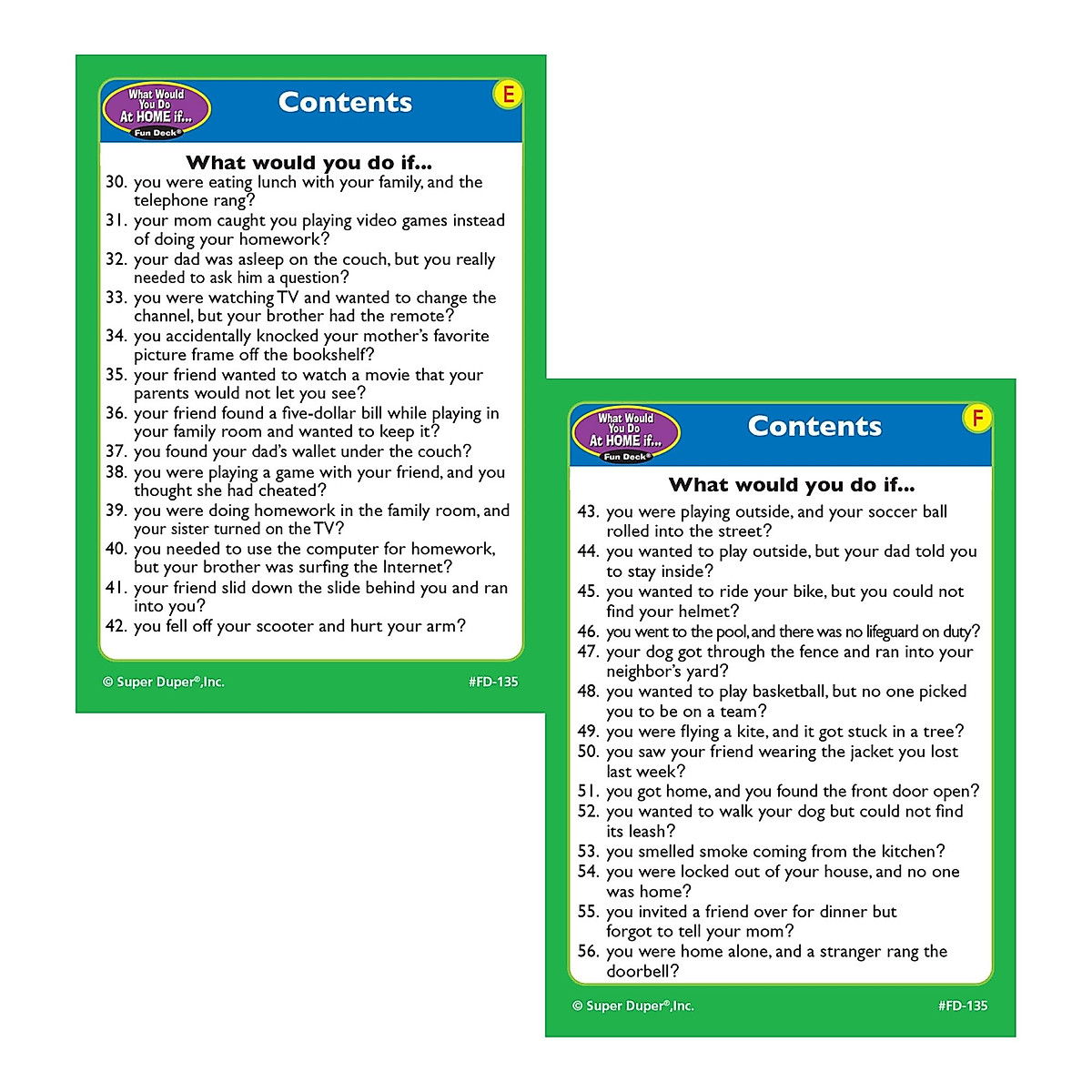 Super Duper Publications | What Would You Do at Home If… Fun Deck | Social Skills Flash Cards | Educational Learning Materials for Children