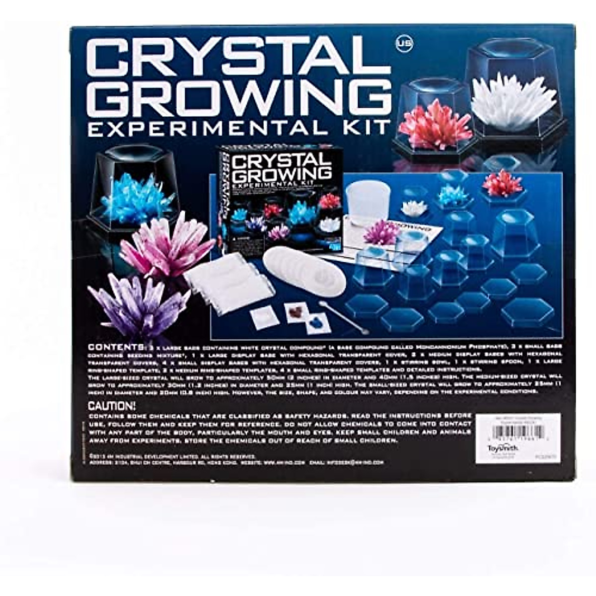 4M Crystal Growing Science Experimental Kit - 7 Crystal Science Experiments with Display Cases - Easy DIY STEM Toy Lab Experiment Specimens, Educational Gift for Kids, Teens, Boys & Girls