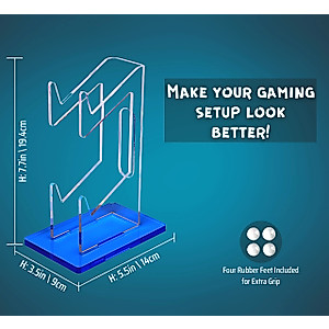 PhoeniXeries Universal Dual Controller Holder for PS4, PS5, Xbox ONE, Switch, Dual Controller Stand, Dual Controller Desk Organizer (Light Blue)