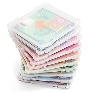 IRIS USA Portable Board Game Organizer Plastic Project Storage Case Box with Snap-Tight Latch, 10-Pack, Fits 8.5" x 11" Papers, for Games Puzzle Magazine A4 Paper Craft Hobby Art Supplies, Slim,Clear