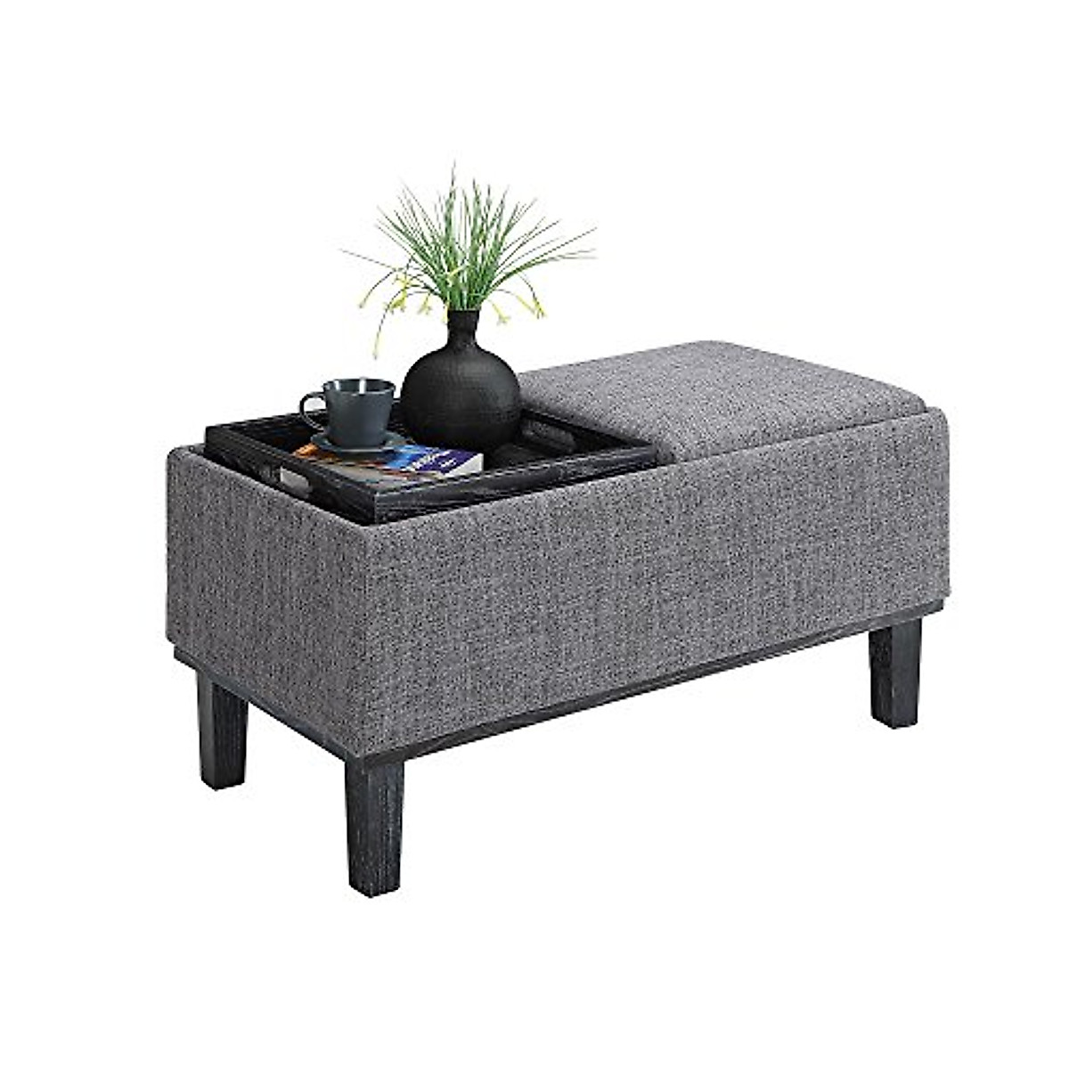 Convenience Concepts Designs4Comfort Brentwood Storage Ottoman, Gray Fabric