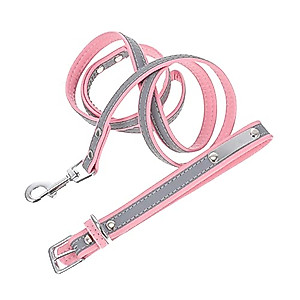 Balacoo 1 Set Pulling Dogs Padded Night Pink Outdoors Traffic with Reflective Leads Breathable Pet Supplies Dog and Collars Medium Rope Jogging Walking for Safety Supple Collar Kit