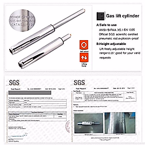 Kaleurrier Gas Lift Cylinder,Pneumatic Chair Replacement Parts- Chair or Stool Lifting Control Mechanism, 500 lbs Heavy Duty Steel Case,Chromcraft,in Universal Size,Height Extension: (10.25" Stroke)