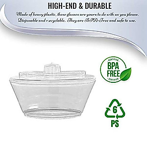 Kaya Plastic Oval Cups with Lids and Spoons - 4 oz. | Clear | 12 Sets (Pack of 2)