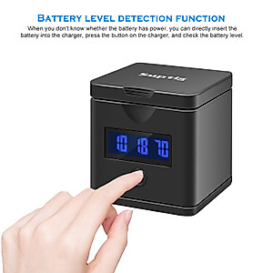 Suptig 2 Pack Batteries Compatible for GoPro Hero 8, GoPro Hero 7 Black, Hero 6, Hero 5 3-Channel Battery Charger Station for Hero 8 Hero 7 Hero 6 Hero 5