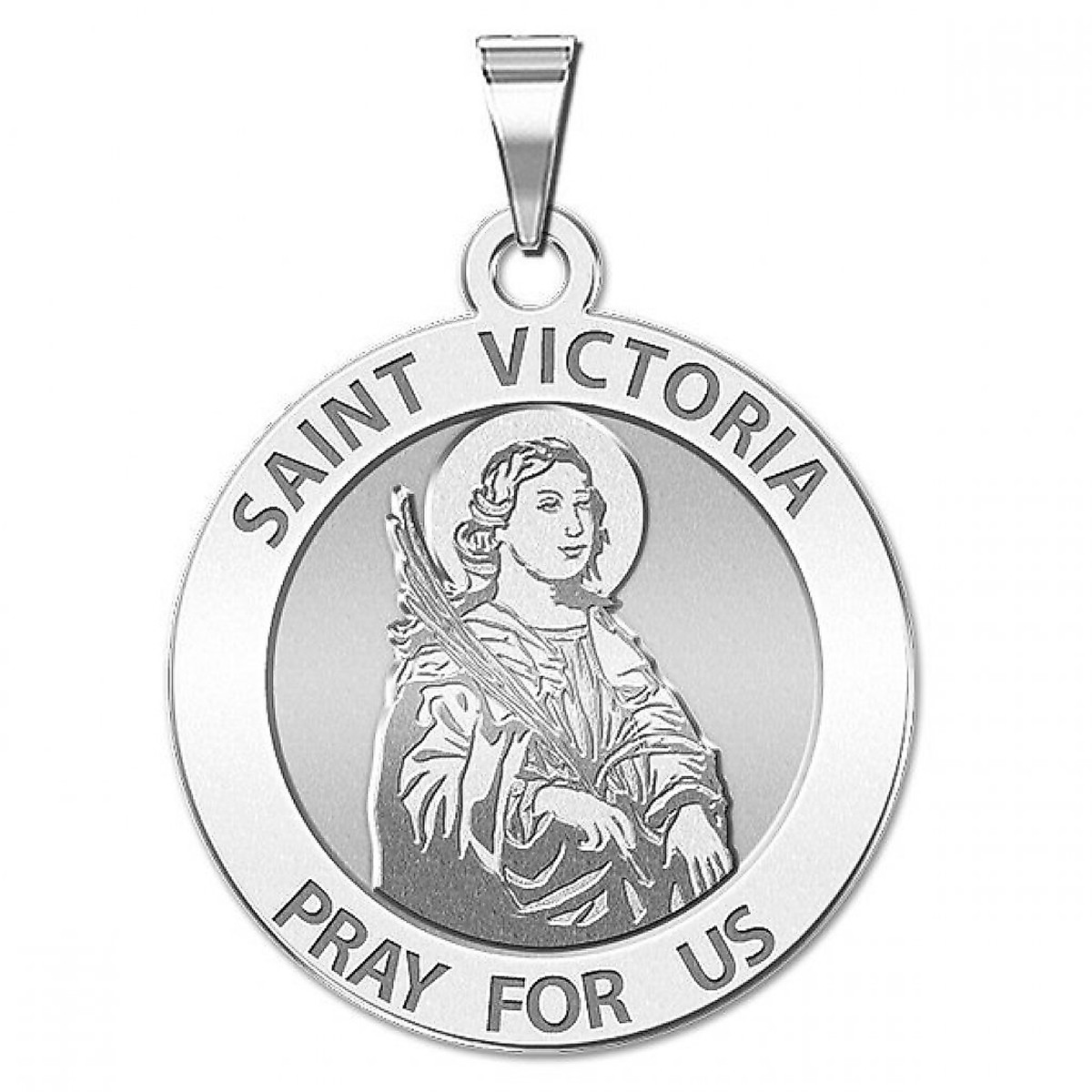 PicturesOnGold.com Saint Victoria Religious Medal - 2/3 Inch Size of Dime, Sterling Silver