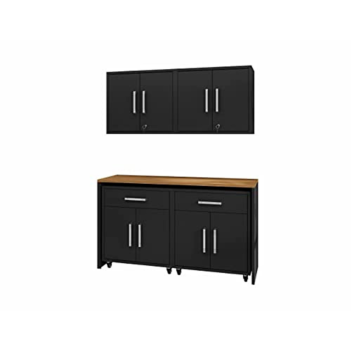 Manhattan Comfort Eiffel 5-Piece Garage Storage Set in Matte Black