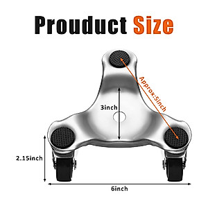 Timtin 12 Pieces Furniture Moving Dolly Set, 3 Wheel Steel Tri Dolly Heavy Duty Movers Mobile Rollers, Triangle Swivel Caster Easy Tool for Home Furniture, Appliance, 6 Inches, 200 Lbs Load Capacity