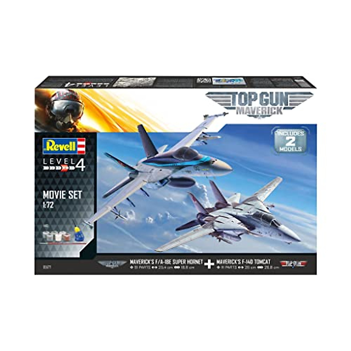 Revell RV05677 Top Gun 2 Movie Set Maverick Plastic Model kit, Unpainted