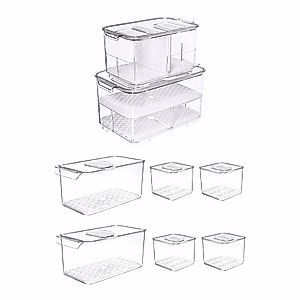 SANNO Vegetable Fruit Containers Fridge Food Storage Produce Saver Container Produce Saver Containers for Refrigerator, Containers Produce Saver