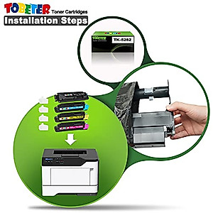 ToBeter Compatible TK-5282 Toner Replacement for Kyocera TK5282 TK-5282K TK-5282C TK-5282M TK-5282Y Toner Cartridge for ECOSYS M6235cidn M6635cidn P6235cdn Printer (4 Pack, BK/C/Y/M, High Yield)