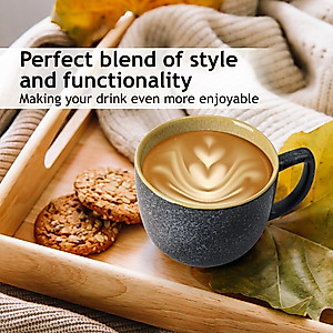 MIAMIO - 6 x 16 oz. coffee cups/mug set/coffee cup large/modern stoneware coffee mugs - Las Palmitas Collection