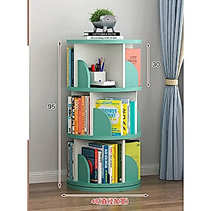 GELTDN Rotating Bookshelf 360 Degree Bookcase Home Floor Shelf Simple Multi-Layer Home Student Picture Book Shelf ( Color : Black , Size : 95*46cm )