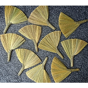 Handmade Turkey Wing Whisk Broom 13inch Asian Thai Feather Duster Natural Grass Dustpan Hand Brush