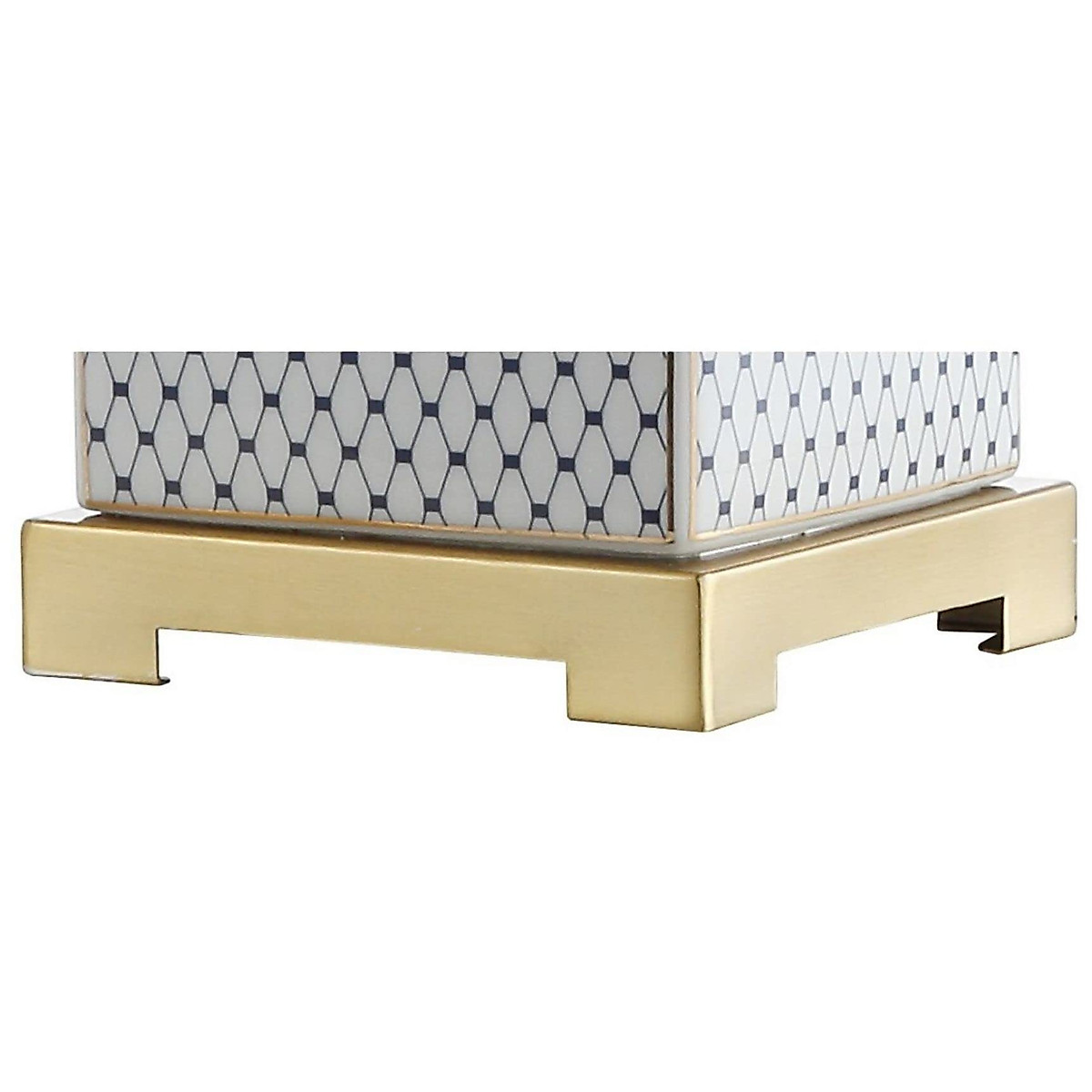 JONATHAN Y JYL3043A Cleo 21.5" Ceramic/Metal Ginger Jar LED Table Lamp Contemporary,Transitional for Bedroom, Living Room, Office, College Dorm, Coffee Table, Bookcase, White/Navy