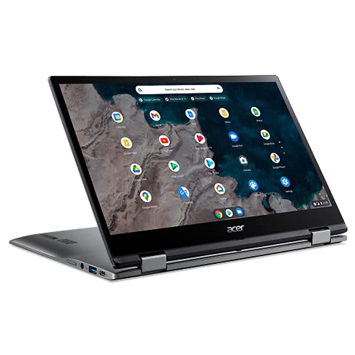Acer Chromebook Spin 513 Convertible Laptop | Qualcomm Snapdragon 7c | 13.3" FHD IPS Touch Corning Gorilla Glass Display | 4GB LPDDR4X | 64GB eMMC | WiFi 5 | Backlit KB | Chrome OS | R841T-S4ZG, Gray