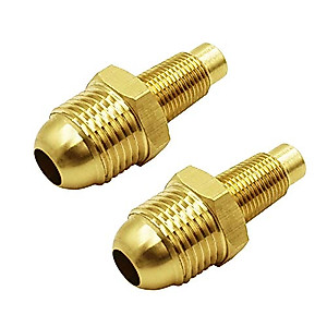 MENSI Gas Orifice Jets Connector Brass Hose Fitting 3/8" Flare x 1/8" MNPT Propane Nozzle for Freestanding Casting Cooking Stove Grill, Turkey Pot Cooker Set of 2