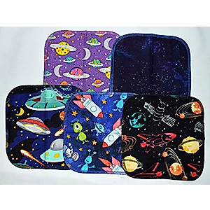 2 Ply Printed Flannel 8x8 Inches Set of 5 Out of This World