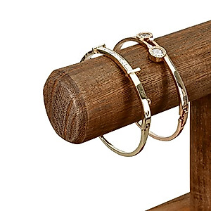 MOOCA 2 Pcs Wooden Jewelry Display Stand, Bracelet Watch Holder Display for Store, 7.9 W x 2.9 D x 5.5 H in, Brown Color