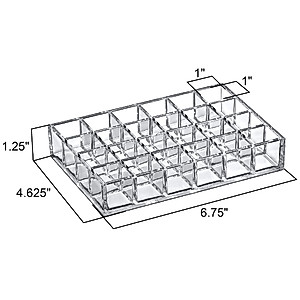 Amazing Abby - Allure - 2-Pack 24-Slot Acrylic Lipstick Organizer, Lipstick Holder, Lip Gloss Organizer, Cosmetic Storage Display, Perfect Storage Solution for Drawer, Vanity, Bathroom, and More