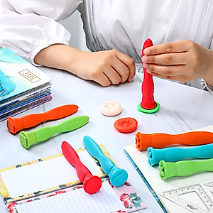 8 Pieces Triangle Grip Geometric Patterns Stampers Fun Paint and Dough Stampers DIY Textures Stampers for Kids Paint and Clay, Card Making, Educational, Learning, Decorating Supplies, 8 Patterns