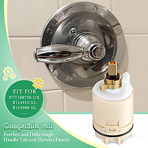 Enhon Single Function Pressure Balance Cartridge Replacement for RP70538, Shower Cartridge Compatible with Peerless and Delta Single Handle Tub and Shower Faucet (Check Valve Not Included)