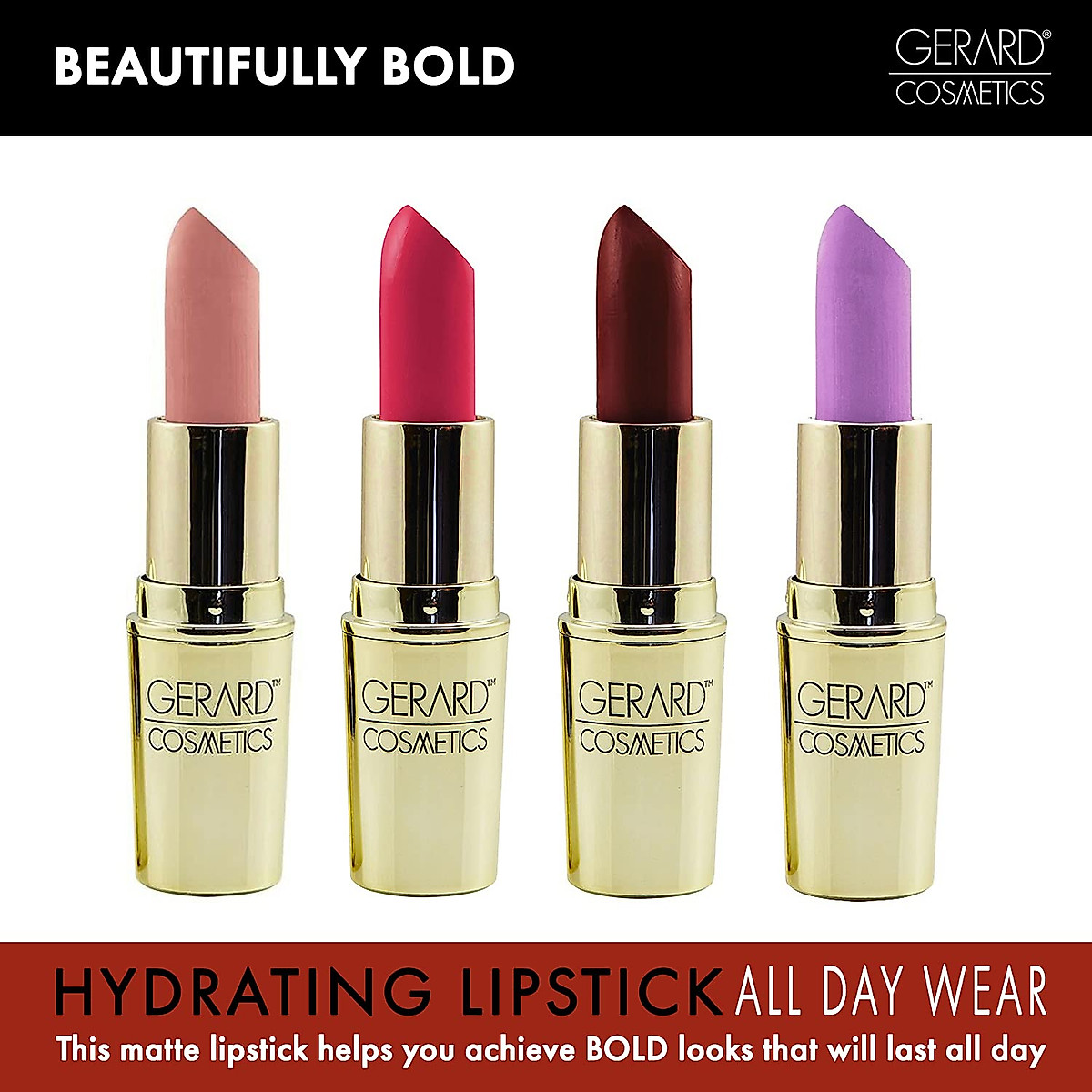 Gerard Cosmetics Lipstick Lilac Moon, Bright Purple Lipstick with Comfort Matte Finish, Highly Pigmented, Smooth Formula with Hydrating Ingredients, Cruelty Free & Made in USA