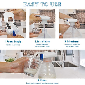 Wokuya 2Pack Automatic Drink Dispenser,Hands-Free Beverage Dispenser for Fridge,Easy Electric Milk Jug Dispenser,Perfect for Milk Juice Water,Ideal for Parties Home Kitchen (Includes Cleaning Brush)