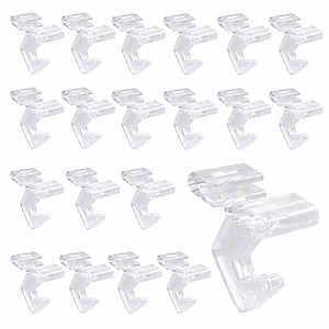 Rierdge Clear Drop Ceiling Hooks, 20Pcs Acrylic Ceiling Hanger Track Clip Suspended Ceiling Hooks for Hanging Plants Decorations