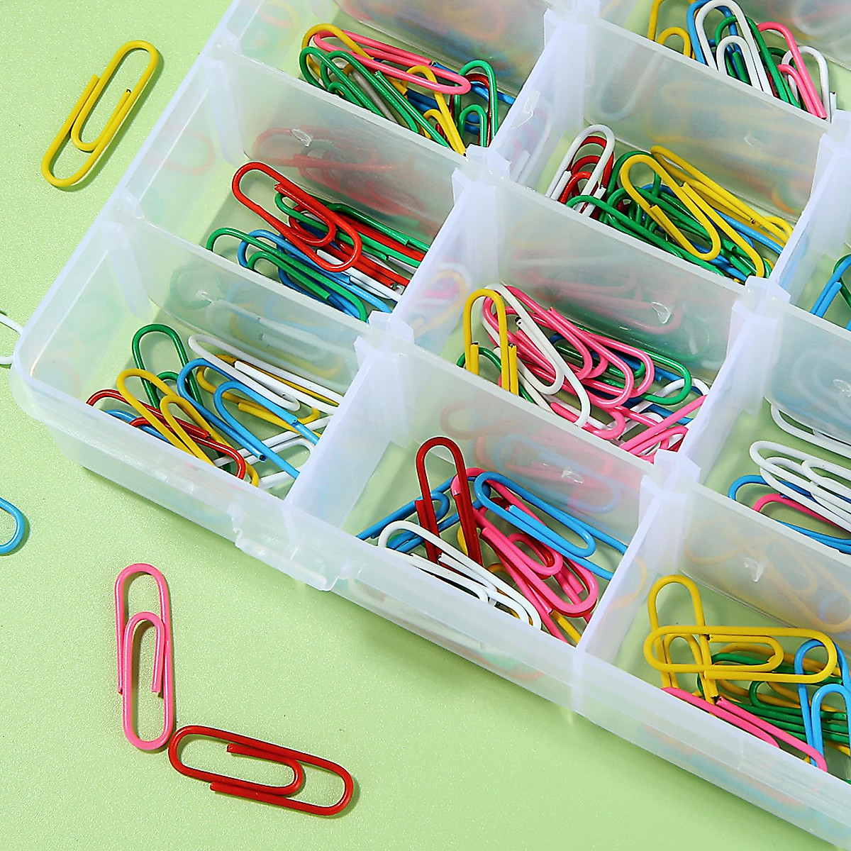 LDHHYH 10 Pack 18 Grids Plastic Organizer Box with Adjustable Dividers, Clear Storage Box Container for Craft Jewelry Bead Tackle Small Parts Storage - 9.1 x 4.6 x 1.6 Inch