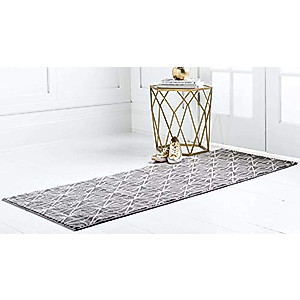 Jill Zarin Uptown Collection Area Rug - Fifth Avenue (2' 2" x 6' 1" Runner, Gray/ Ivory)