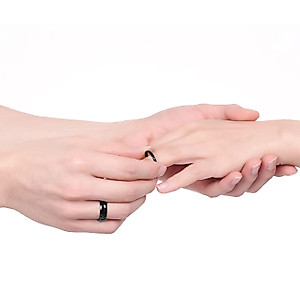 TIGRADE Black Titanium Ring 2mm 4mm 6mm 8mm Dome High Polished Wedding Band Size 3-14.5,2mm,Size 7