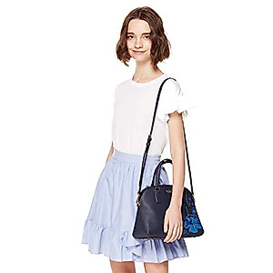 Kate Spade New York Cameron Street Hibiscus Lottie Leather Satchel Bag, Blazer Blue
