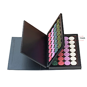 SZDYM Strong 4 layers Empty magnetic palette book palette+1pcs Makeup Depotting Spatula+50pcs Round Metal Stickers+50pcs Square Metal Stickers