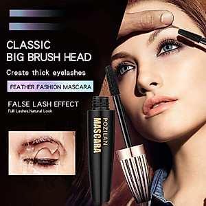 Waterproof Mascara Black with Eyelash Comb Set, Natural Mascara Black Volume and Length for Makeup - Lengthening, Volumizing, Long-Lasting