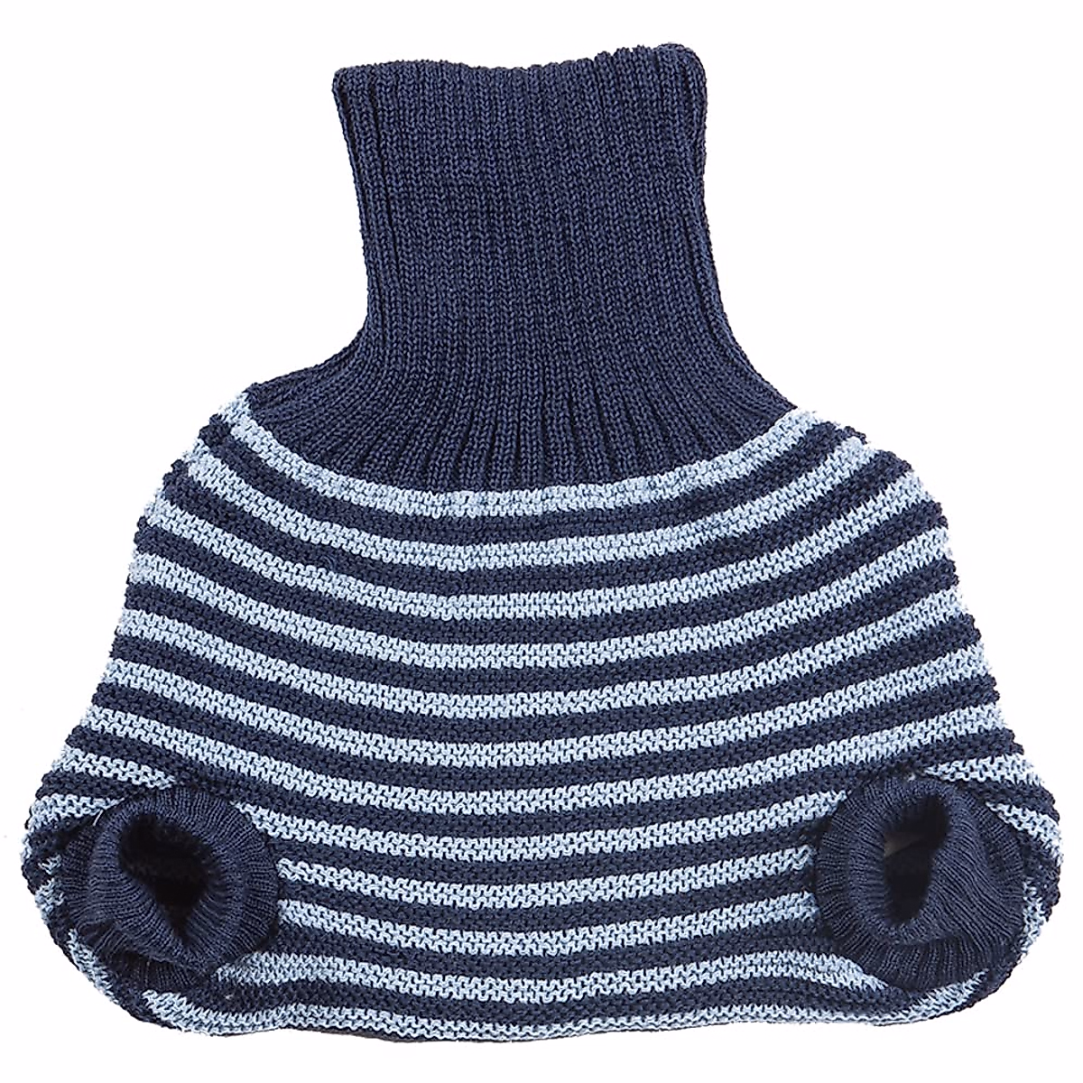 Organic Merino Wool Diaper Cover - Overnight Knit Diaper Cover for Fitted Cloth Diapers and Flats (EU 98-104 | 2-3 Years, Blue/Navy Stripes)