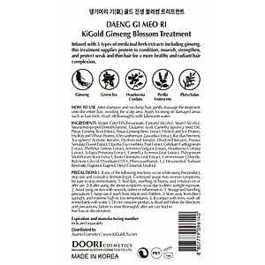 Daeng Gi Meo Ri - Ki Gold Ginseng Blossom Treatment, No Silicone, For Glossy and Elastic Hair, Deeply Hydrating and Moisturizing, 710ml