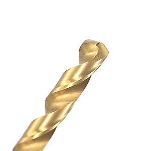 uxcell 4.3mm Drill Bits High Speed Steel Straight Shank 80mm Length Twist Drill Bit Fully Ground Titanium Coated 2 Pcs