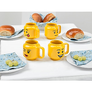 Room Copenhagen LEGO Ceramic Mug, Happy Boy Face, Large, 17.9 Fl. Oz. (530 mL)