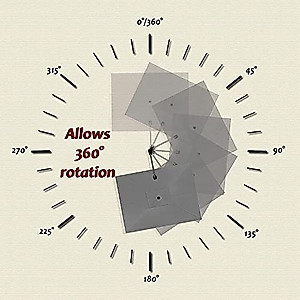 PURPLE LEAF 10' X 13' Patio Umbrella Outdoor Cantilever Rectangle Umbrella Aluminum Offset Umbrella with 360-degree Rotation for Garden Deck Pool Patio, Grey