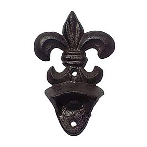 MIDWEST CRAFT HOUSE Bottle Opener Mardi Gras New Orleans Fleur De Lis Cast Iron Home Bar Mountable