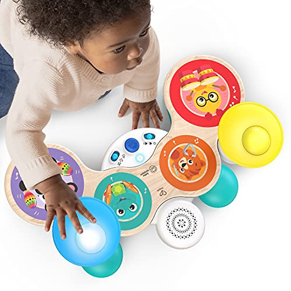 Baby Einstein Together in Tune Drums​ Safe Wireless Wooden Musical Toddler Toy, Magic Touch Collection, Age 12 Months+