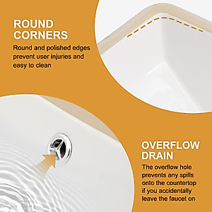 Mocoloo Undermount Bathroom Sink 21 x 15 Inch Rectangle Porcelain White Ceramic Bathroom Sink 8 Inch Deep Basin with Overflow Small Lavatory Vanity Top Under Mounted the Counter