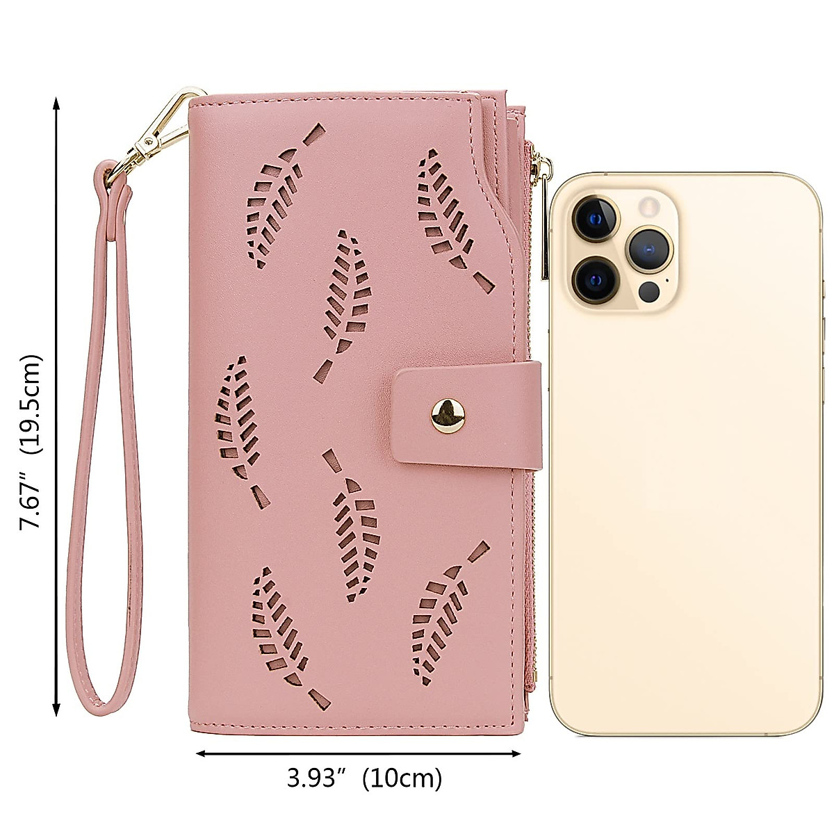 YALUXE Women's Leather Zipper Wallet RFID Blocking Multi Card Holder with Cellphone Pocket Large Capacity