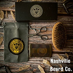 Beard Care Kit- Grooming Kit For Men, Includes Beard Brush, Beard Comb, and Grooming Scissors - Gifts for Men - Nashville Beard Company
