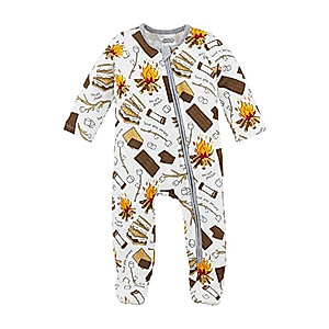 Mud Pie Boys' S'More Sleeper, White, 6 Months/9 Months