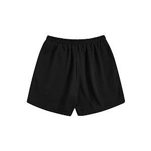 GORGLITTER Men's Graphic Cool Shorts Drippy Workout Designer Shorts Streetwear with Pockets Los Angeles Print Black Large